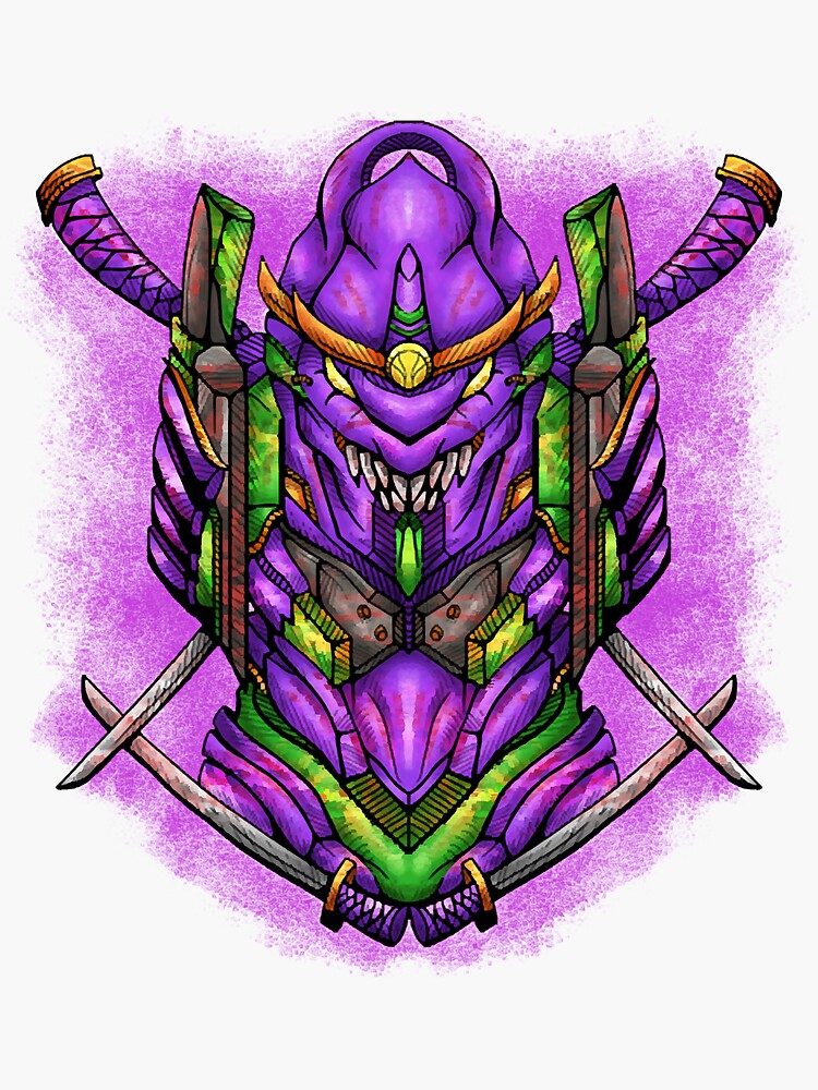 "MECHA EVANGELION SAMURAI " Sticker for Sale by SeanOwen60327 | Redbubble