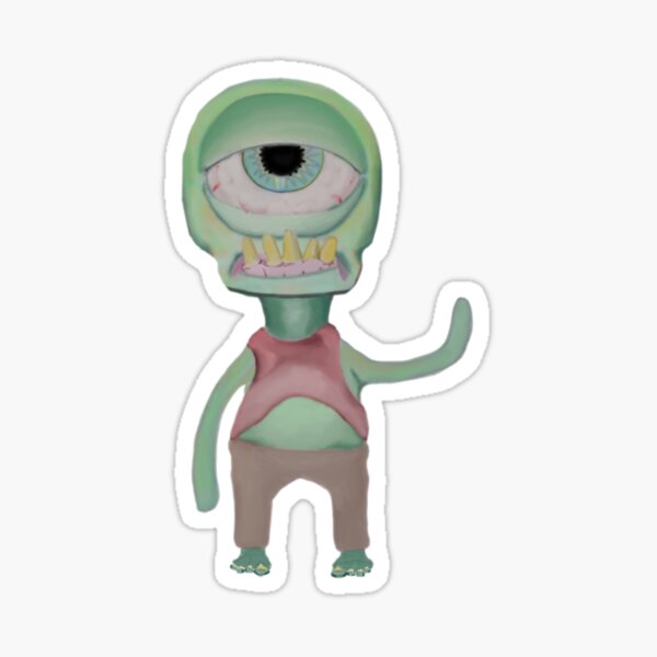 "One Eyed Green Guy" Sticker for Sale by SchmittbyKenzie | Redbubble