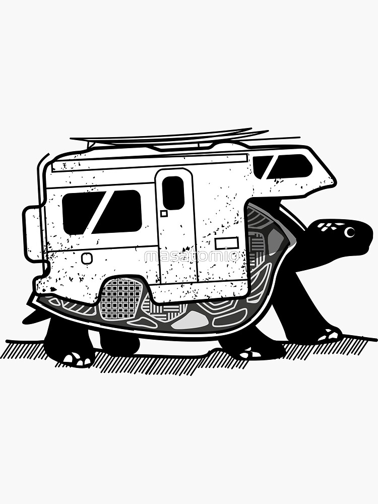 "Vanlife turtle adventurer camper art " Sticker for Sale by masatomio ...