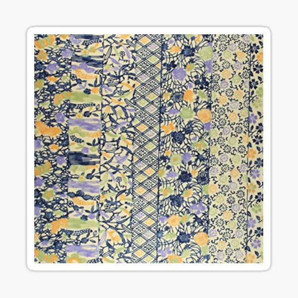 "Japanese kimono design ryukyu yukata floral retro" Sticker for Sale by ...