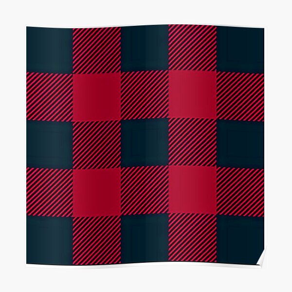 Buffalo Check Plaid Black Red Poster For Sale By Hassie Redbubble