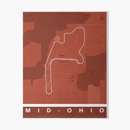 "Mid-Ohio Sports Car Course | Track Map for Poster Wall Art | Formula 1 ...