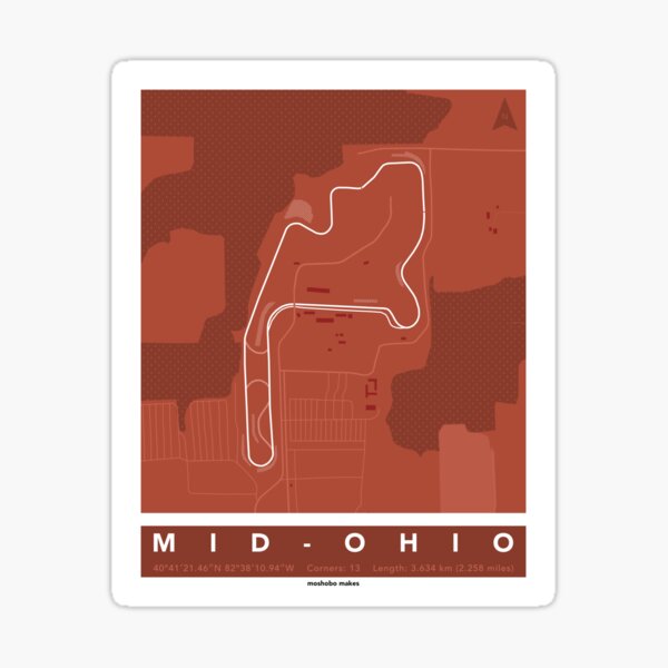 "Mid-Ohio Sports Car Course | Track Map for Poster Wall Art | Formula 1 ...