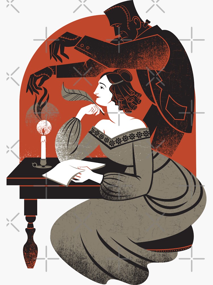"Hideous Person Terrifying Mary Shelley Frankenstein Retro" Sticker for ...