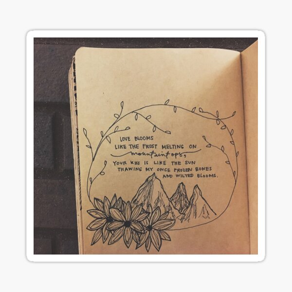 "love blooms (poem)" Sticker for Sale by chandalauren | Redbubble