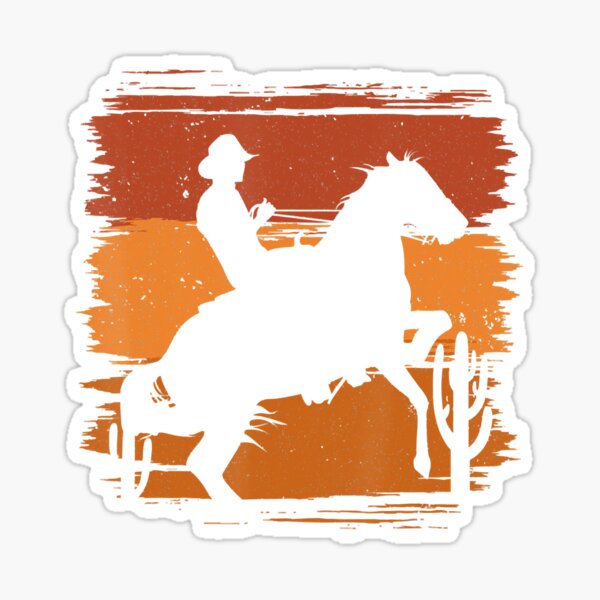"Vintage Retro Western Urban Cowboy Movie Gifts Best Men" Sticker for ...