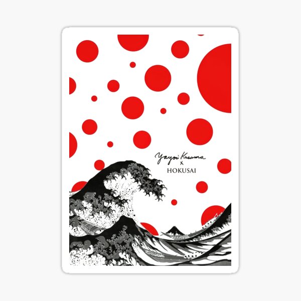 "Yayoi Kusama x Hokusai" Sticker for Sale by todomcharles | Redbubble