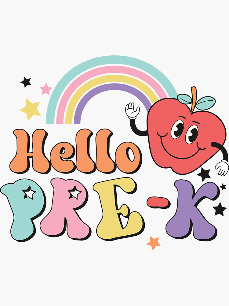 "Hello Pre K First Day Of Back To School Preschool" Sticker for Sale by ...
