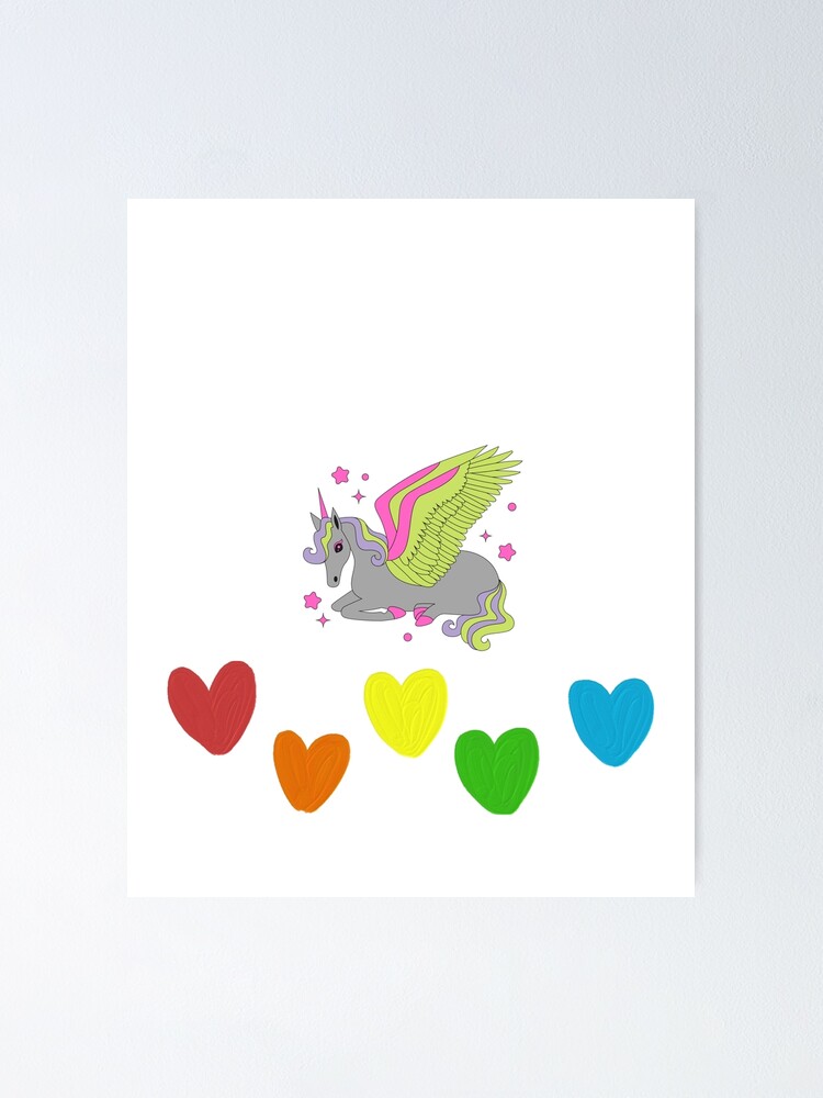 "Heart,unicorn,color,combination" Poster for Sale by Iustina-Shop ...