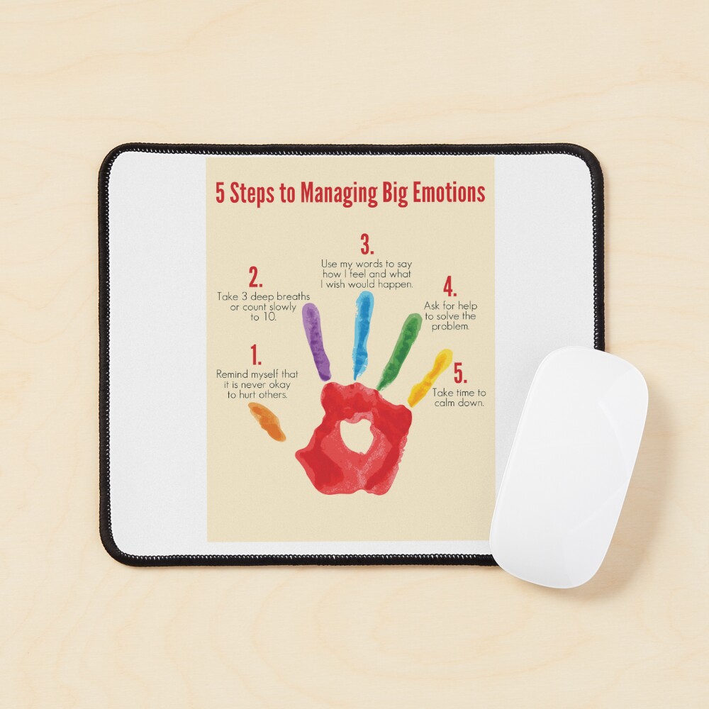"5 Steps to Managing big Emotions" Poster for Sale by Garnettee | Redbubble