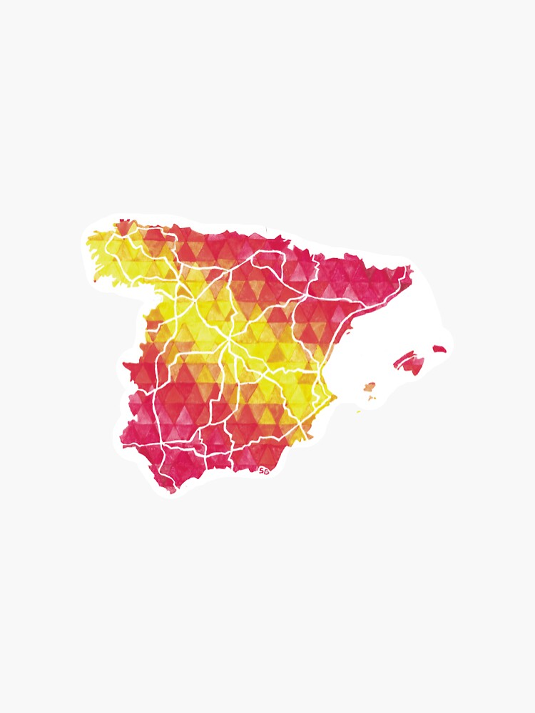 "Spain Map Sticker" Sticker for Sale by SharlaPaints | Redbubble