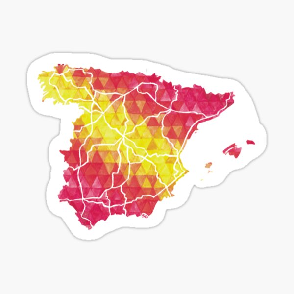 "Spain Map Sticker" Sticker for Sale by SharlaPaints | Redbubble