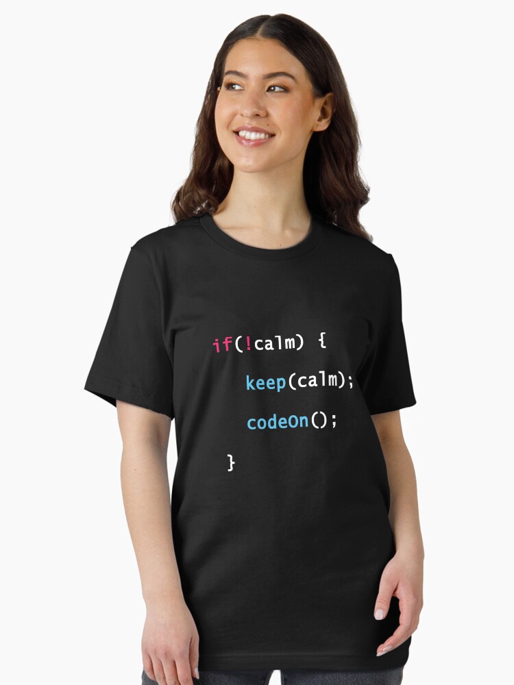 "Keep Calm And Code On Coding Programming Shirt" Essential T-Shirt for ...