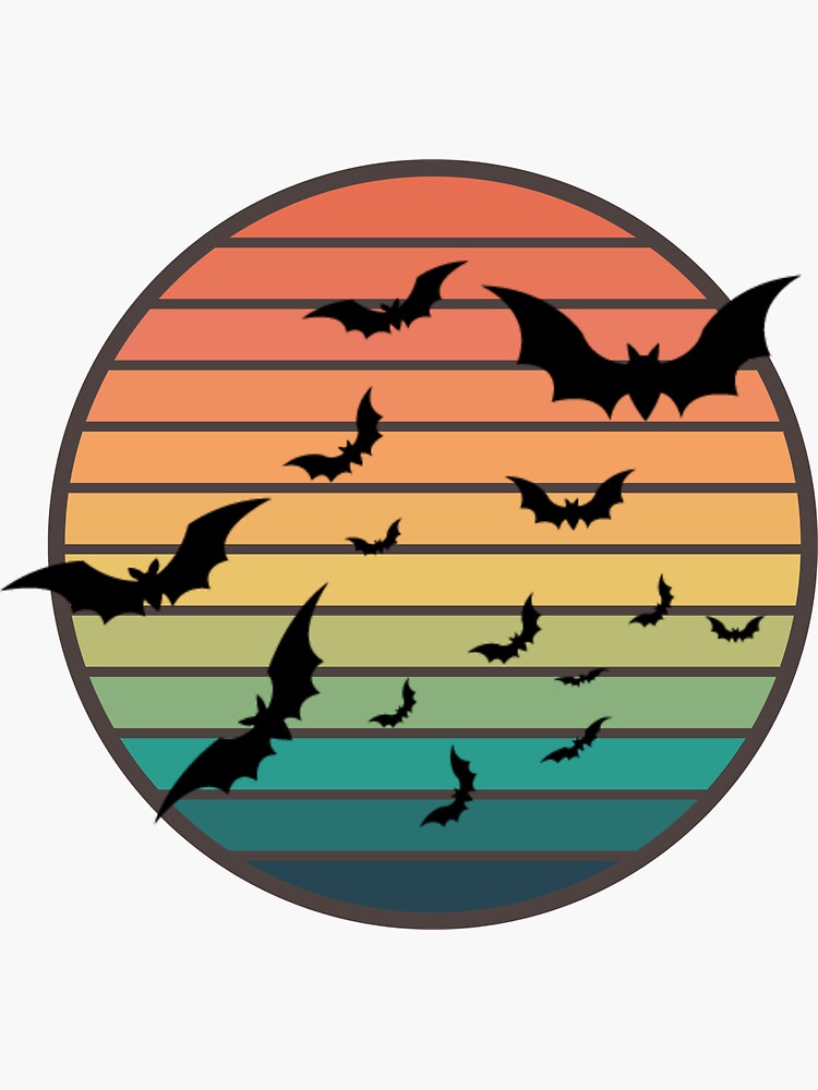 "Retro Rainbow Bats" Sticker for Sale by toadsforall | Redbubble