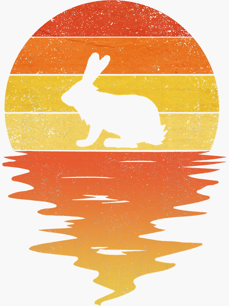 "Bunny 70s Sunset Rabbit Retro" Sticker for Sale by nwaja-art | Redbubble