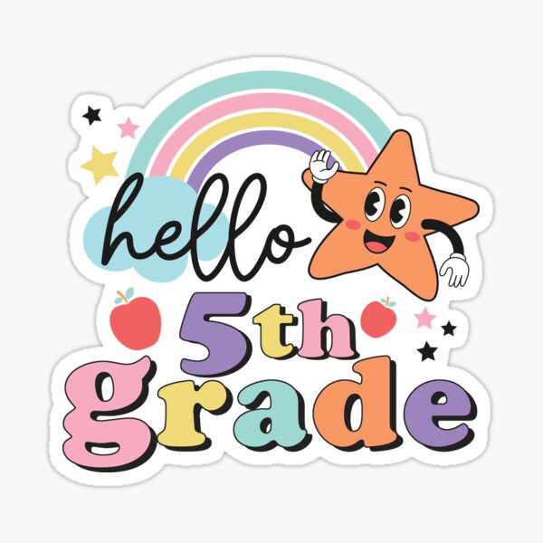Pegatina «Hola 5to grado Maestro de quinto grado Regreso a la escuela ...