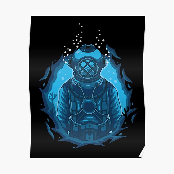 "Scuba diver deep water" Poster for Sale by Egezinti | Redbubble