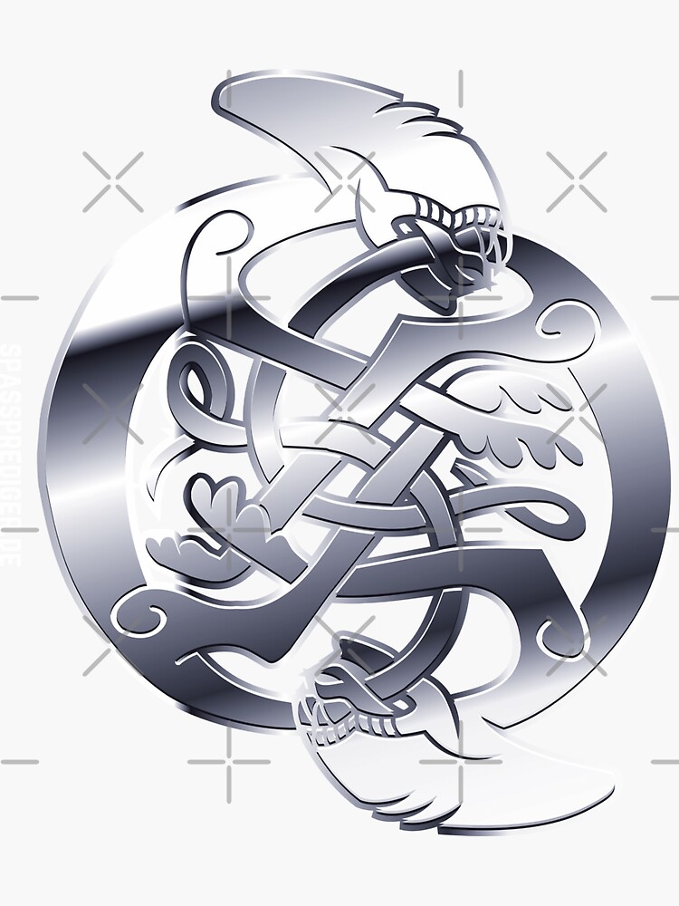 "Mash-up "Celtic Xenomorph", chrome" Sticker by Spassprediger | Redbubble