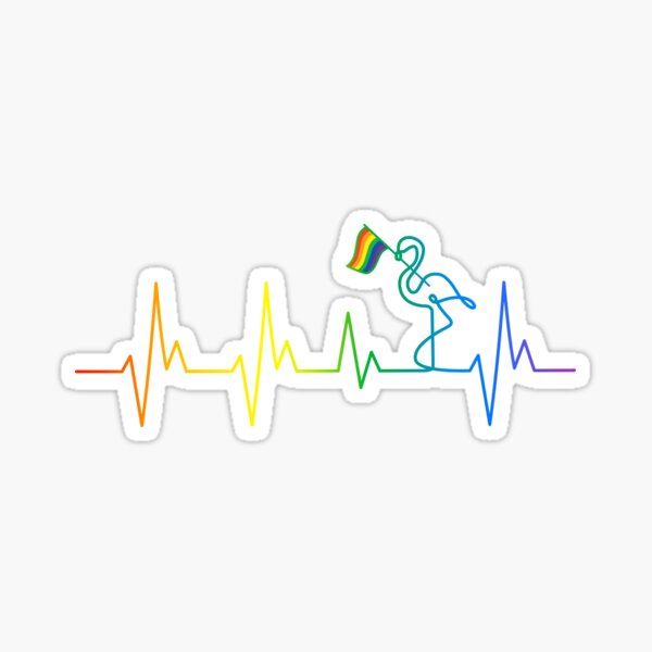 "rainbow pulse heartbeat lgbtq" Sticker for Sale by Arth1nker | Redbubble