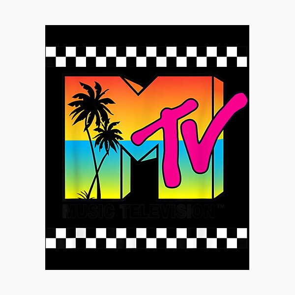 Lámina fotográfica «El logo de M.TV con hermoso atardecer en la playa ...