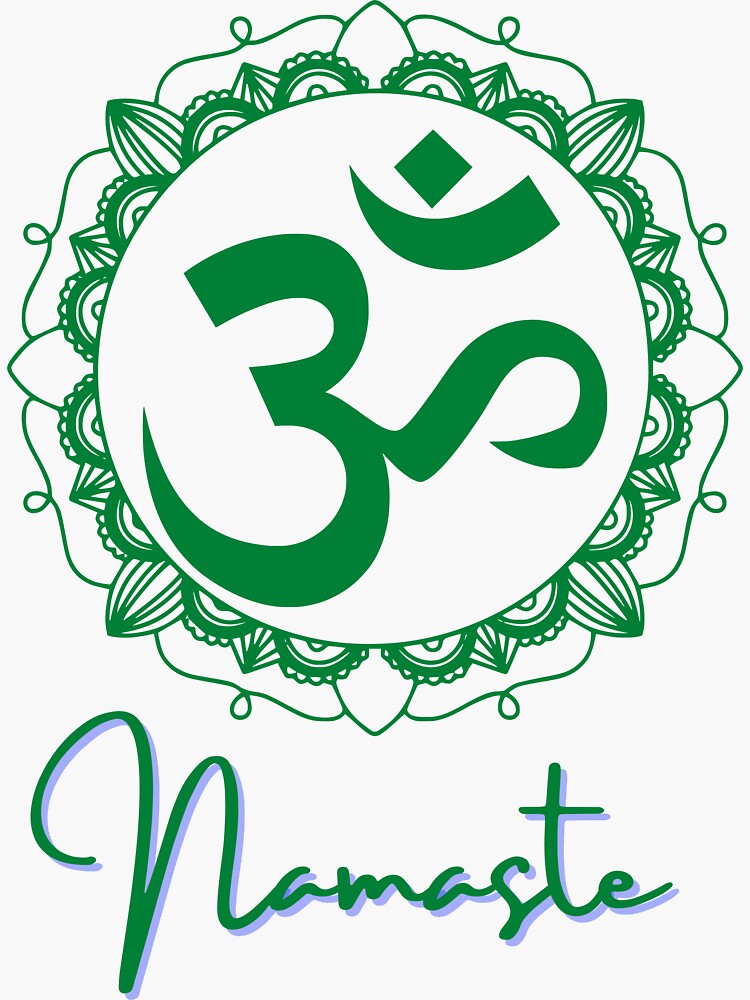 "Namaste Om green" Sticker for Sale by Fletcher-Design | Redbubble
