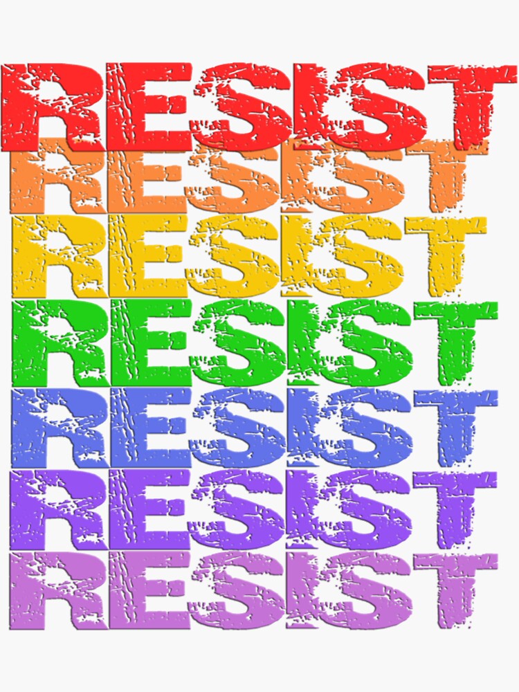 "Rainbow Resist Fitted " Sticker for Sale by DamianKiomento7 | Redbubble
