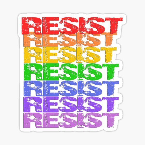"Rainbow Resist Fitted " Sticker for Sale by DamianKiomento7 | Redbubble
