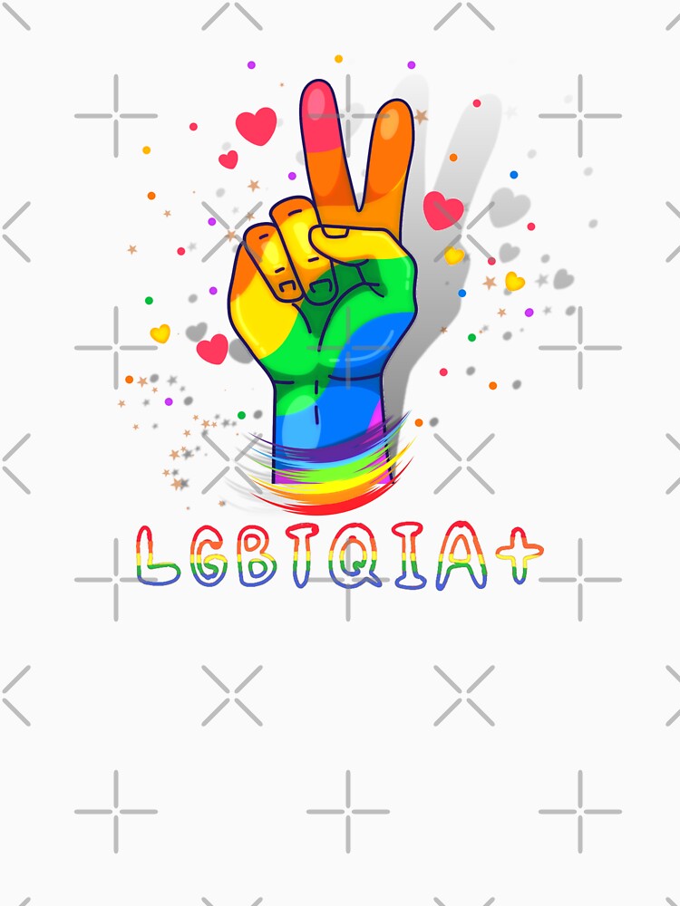 "A rainbow Peace sign with rainbow hearts to celebrate LGBTQIA+ Pride ...