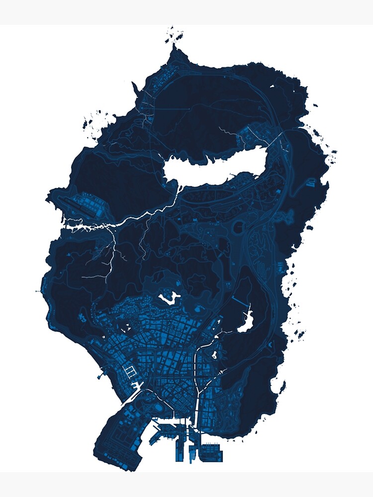 "GTA V Blueprint map Classic " Art Print for Sale by cormiaperronl ...