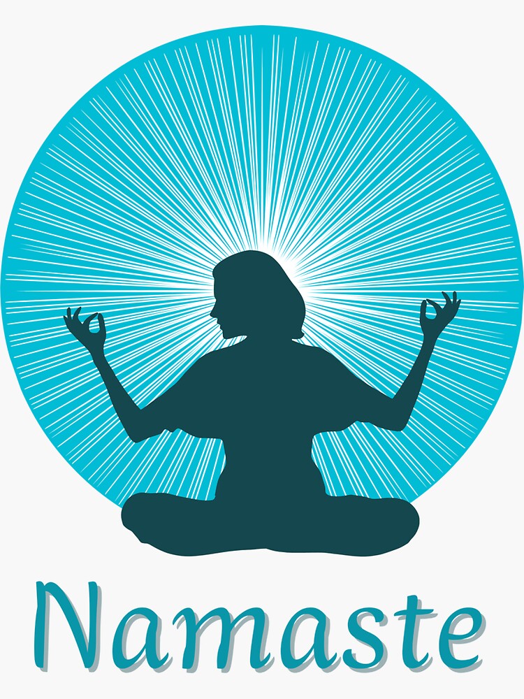 "Namaste with aura blue" Sticker for Sale by Fletcher-Design | Redbubble