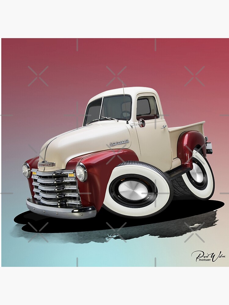 "1949 Chevy 3100 Pickup Truck - Cartoon Style" Poster for Sale by ...