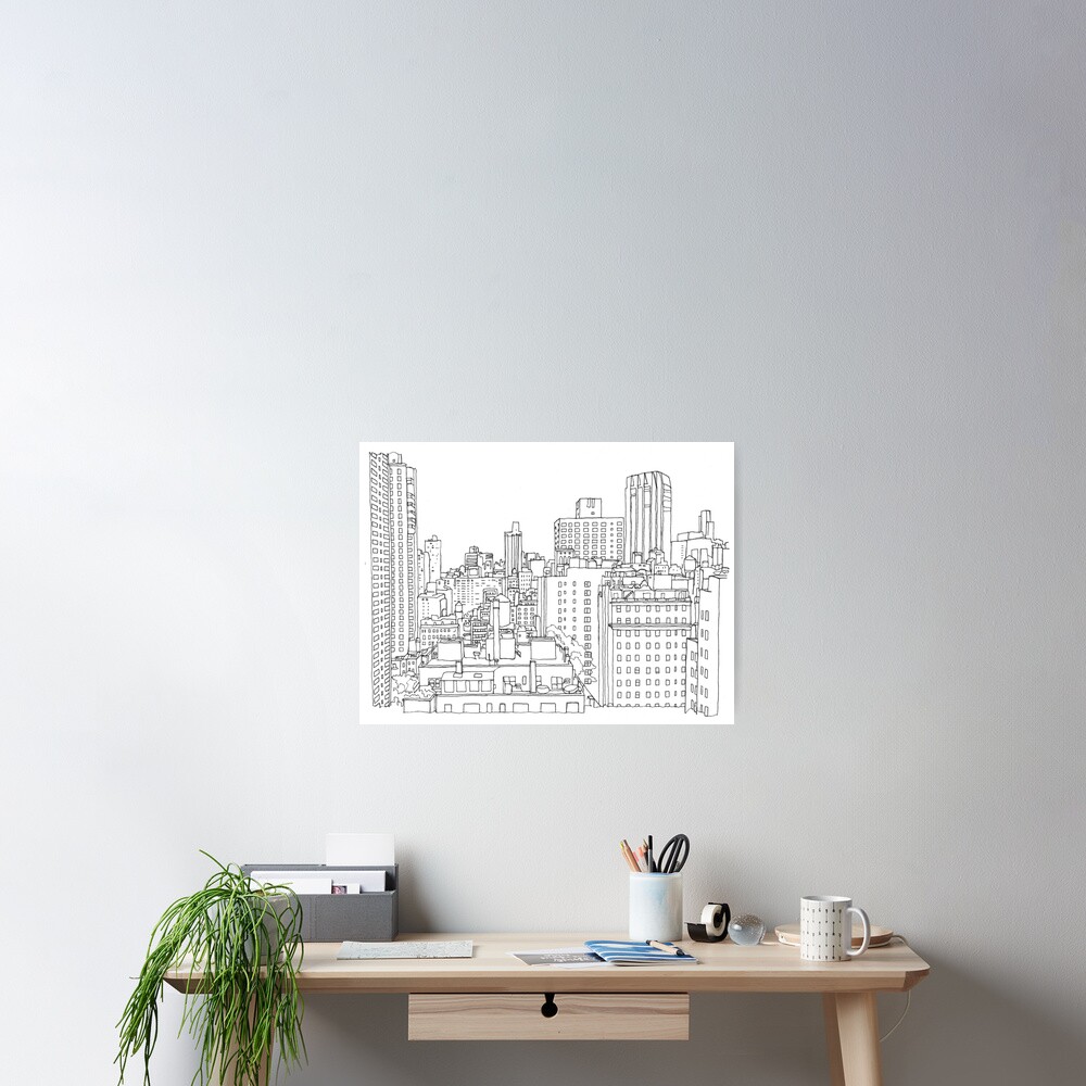"Manhattan Line Drawing" Poster by chailyn | Redbubble