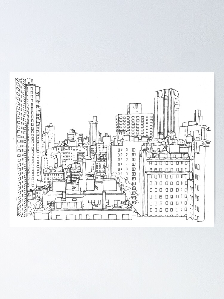 "Manhattan Line Drawing" Poster by chailyn | Redbubble