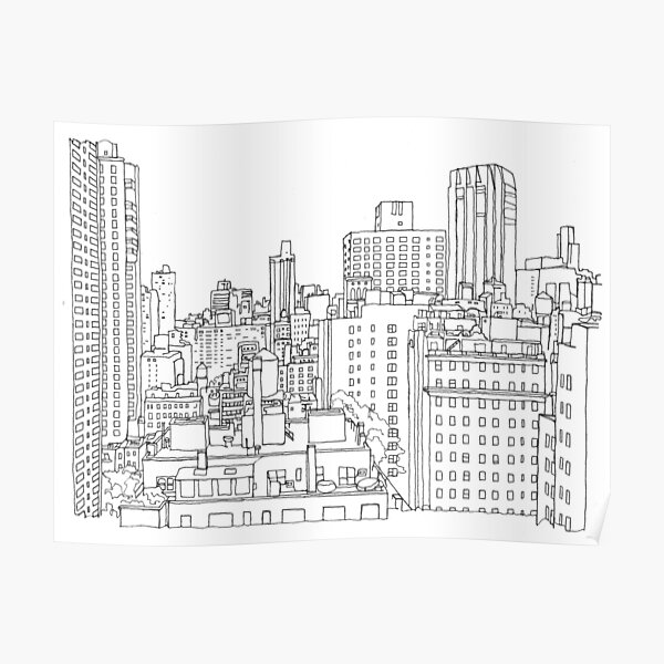 "Manhattan Line Drawing" Poster by chailyn | Redbubble