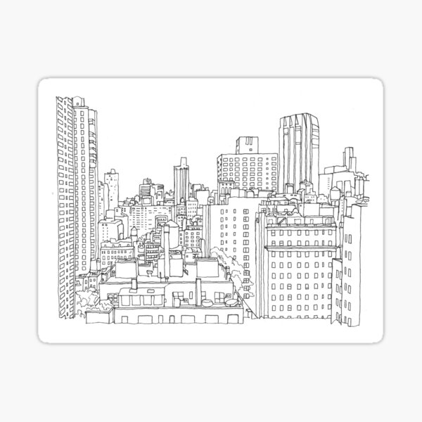"Manhattan Line Drawing" Sticker by chailyn | Redbubble