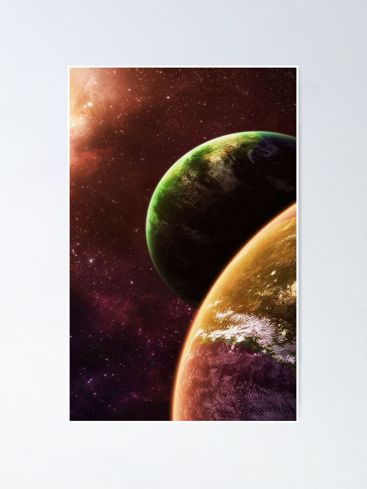 "Two Planets Side by Side" Poster for Sale by NengShop | Redbubble