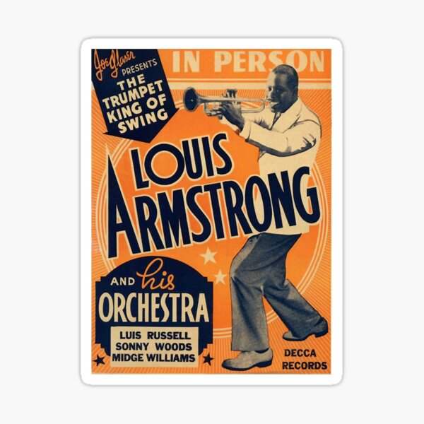 "Louis Armstrong Vintage" Sticker for Sale by parkennedy | Redbubble