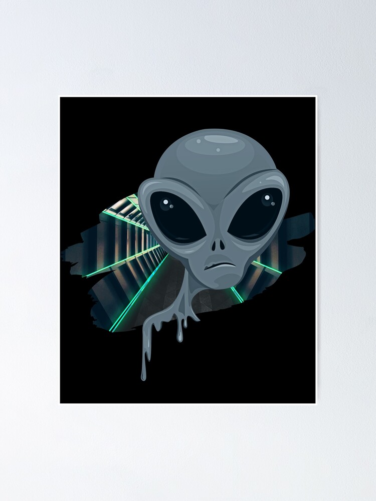 "Alien 3D Drip Effect" Poster for Sale by KrompiX | Redbubble