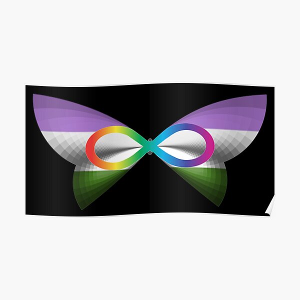 "Neurodivergent Genderqueer Pride Butterfly" Poster by shaneisadragon ...