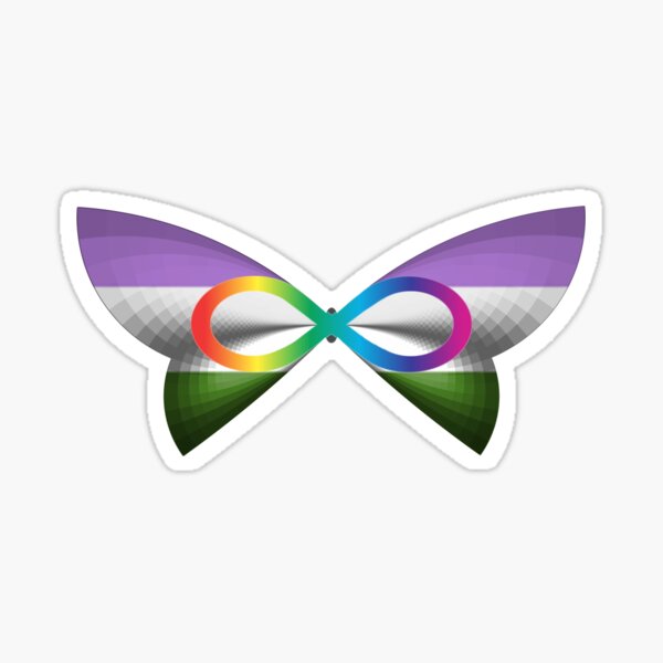 "Neurodivergent Genderqueer Pride Butterfly" Sticker for Sale by ...