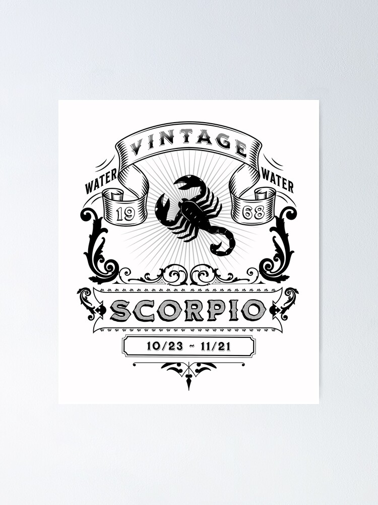 "The Zodiac Sign of Scorpio Black and White 1968" Poster for Sale by ...
