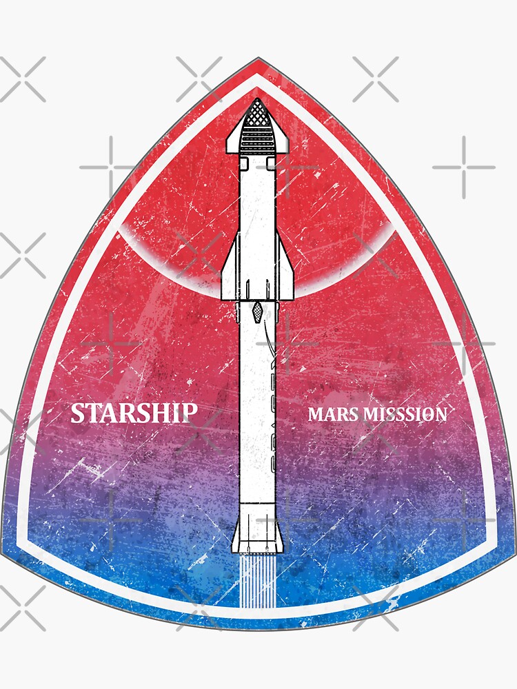 "Starship: Mars Mission" Sticker for Sale by BLUE GALAXY DESIGNS ...