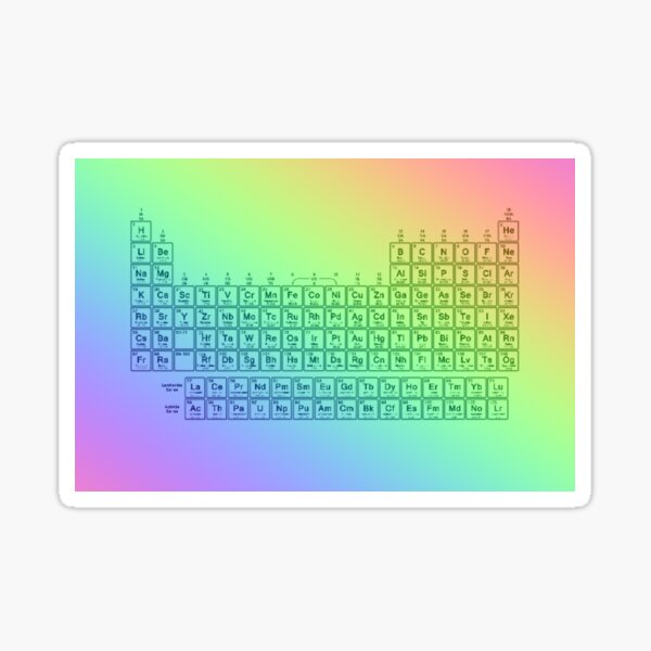 "Rainbow Modern Periodic Table with 118 elements colourful" Sticker for ...