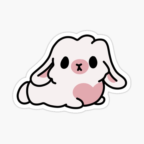 "'Fluffy Bunny' by Me" Sticker for Sale by Graces-digital | Redbubble