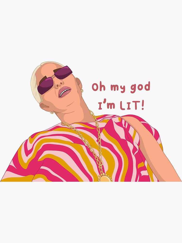 "RHOBH - Oh my god I'm LIT!" Sticker for Sale by TheHousewives | Redbubble