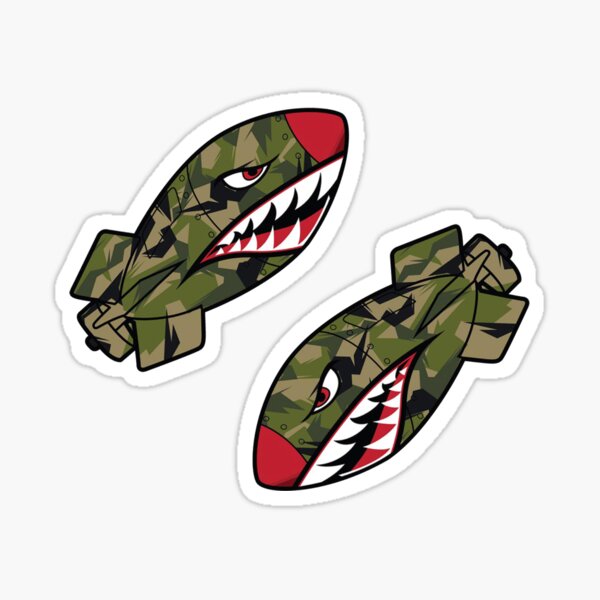"Shark Camo Bomb" Sticker for Sale by 1guy1girl | Redbubble