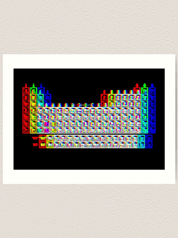 "Dark Trippy Modern Periodic Table Cool " Art Print for Sale by Quirky ...