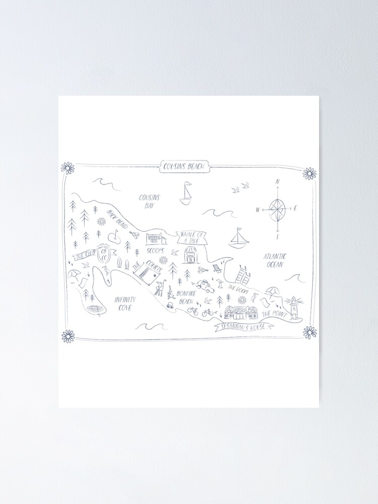 "The Summer I Turned Pretty - Map" Poster for Sale by untriedcandidat ...