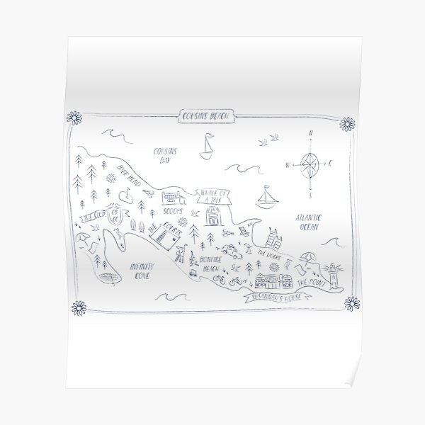 "The Summer I Turned Pretty - Map" Poster for Sale by untriedcandidat ...