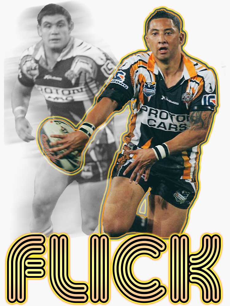 "Wests Tigers - Benji Marshall - 'Flick'" Sticker for Sale by Retro ...